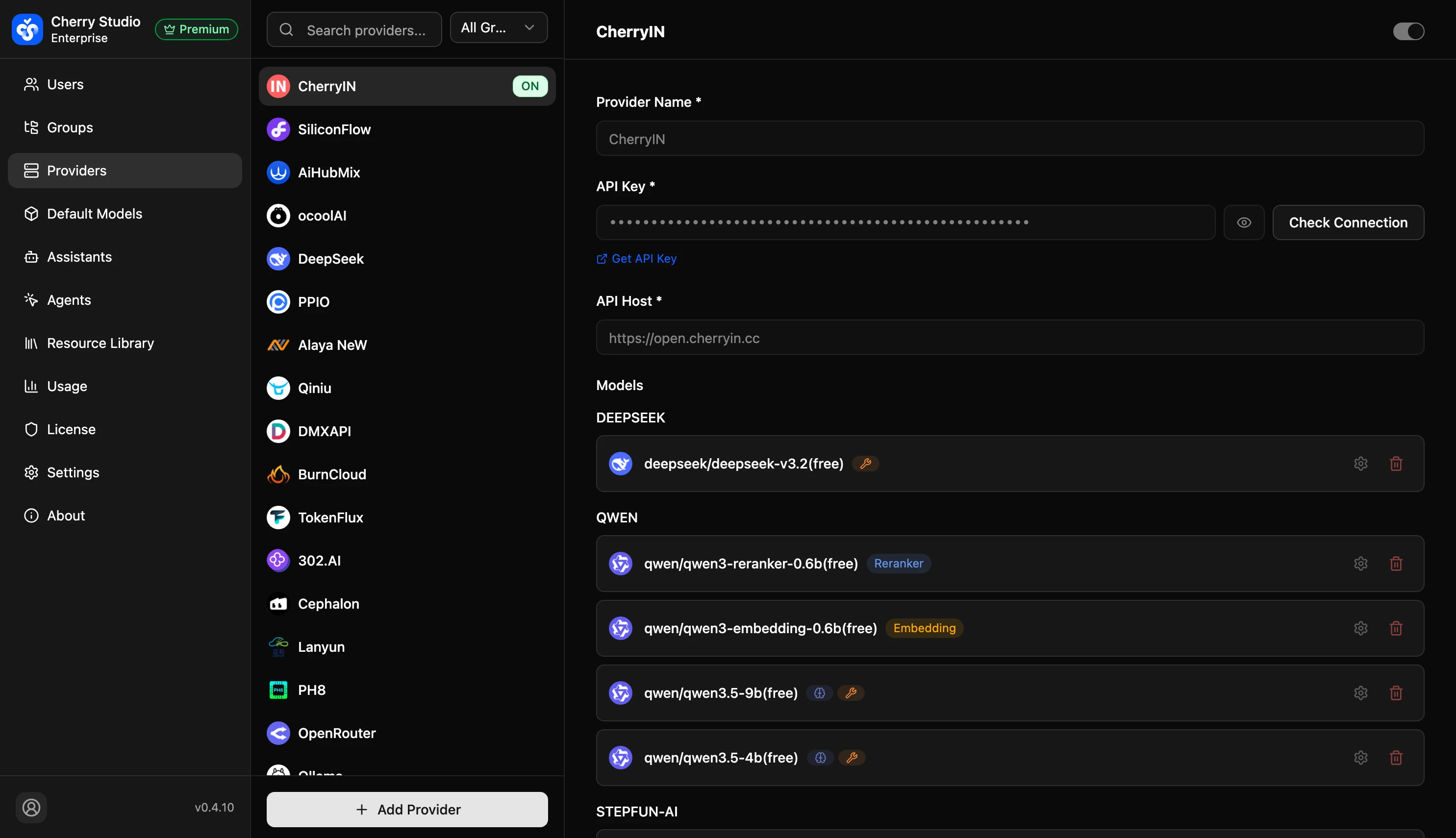 Navigation: Admin Console → Provider Management